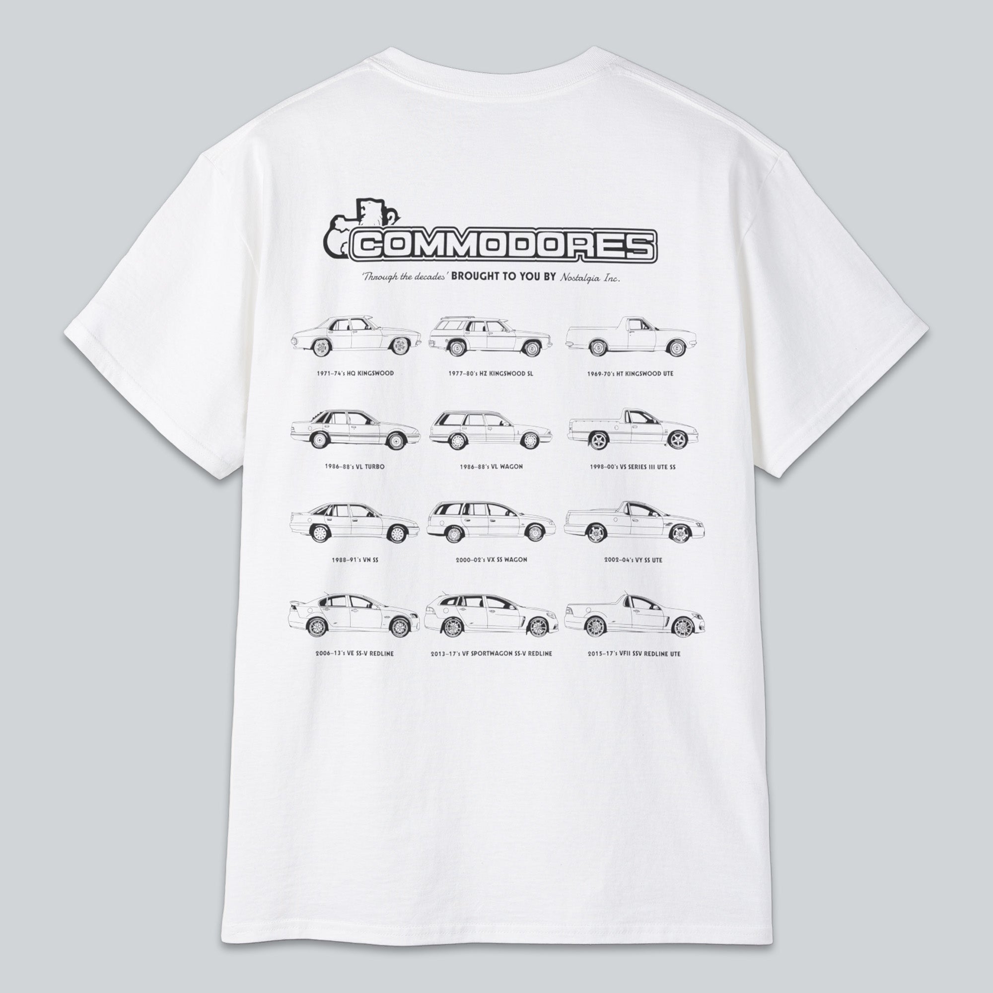 Holden Commodore 'Through the Decades' T-Shirt – Nostalgia Inc.